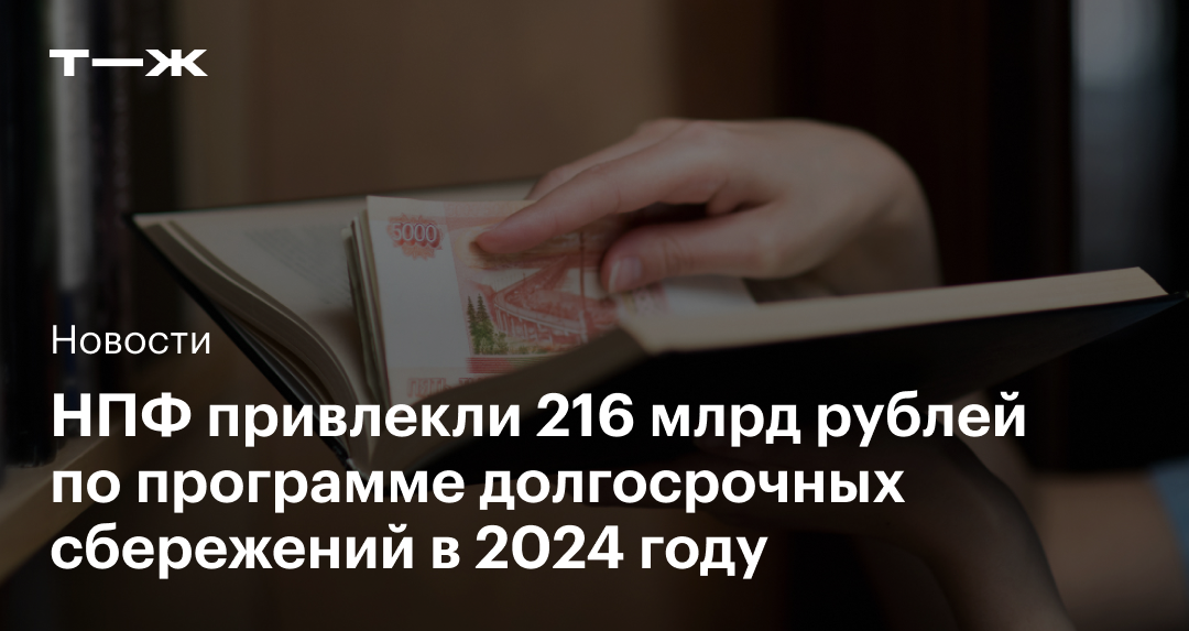 Программа долгосрочных сбережений привлекла 216 млрд рублей за 2024 год