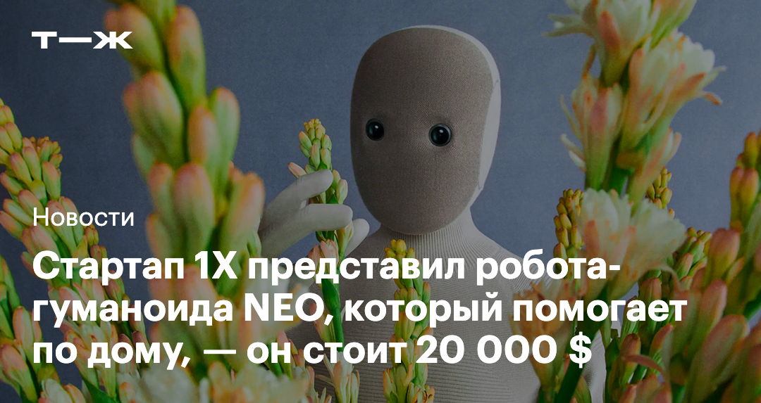 Стартап 1X представил робота-гуманоида NEO — он стоит 20 000